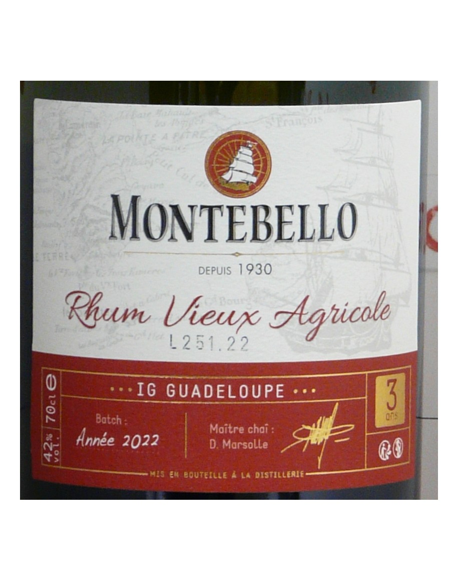 Rhum - Montebello - Rhum vieux agricole 3 ans